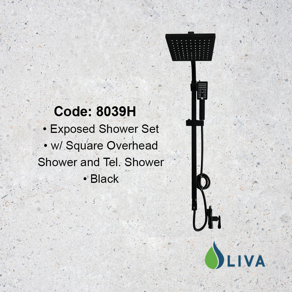 Oliva Black Single Point Shower Set - 8039H – Oliva Kitchen and Bath