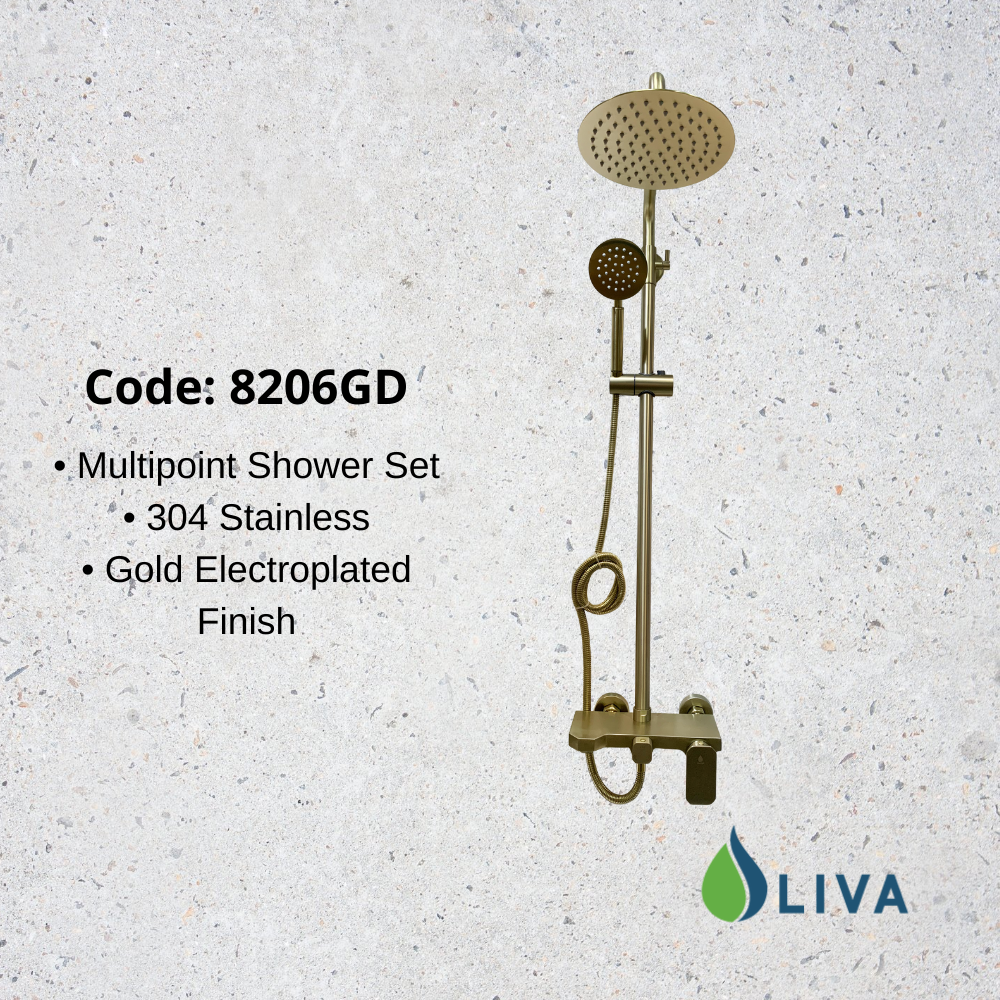 Oliva Gold Multipoint Shower Set - 8206GD – Oliva Kitchen and Bath